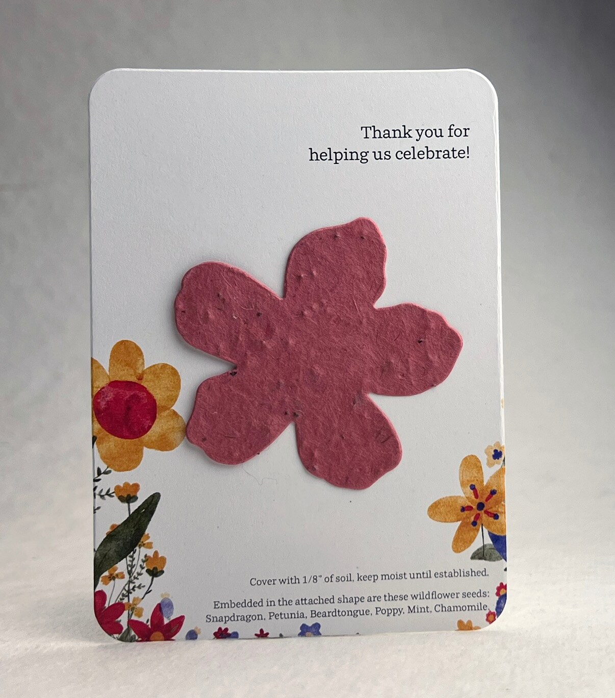 Custom Recycled Cards with Wildflower Seed Paper Flower - TY Celebrate ...