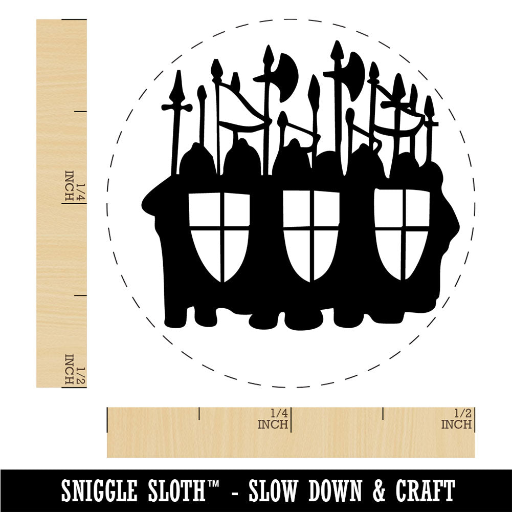 Knights Soldiers Medieval Army Shields Spears Rubber Stamp for Stamping ...