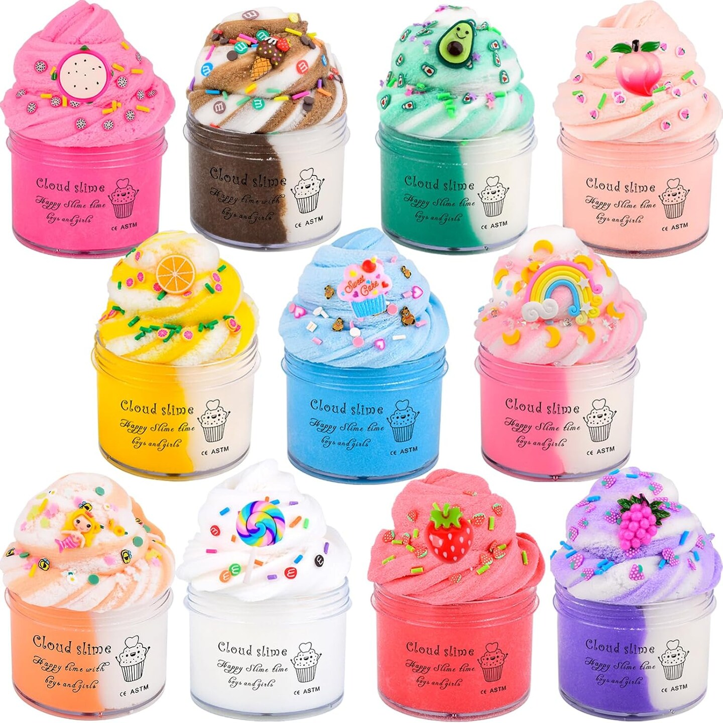 11 Pack Premium Scented Cloud Slime Kit With Charms | Michaels