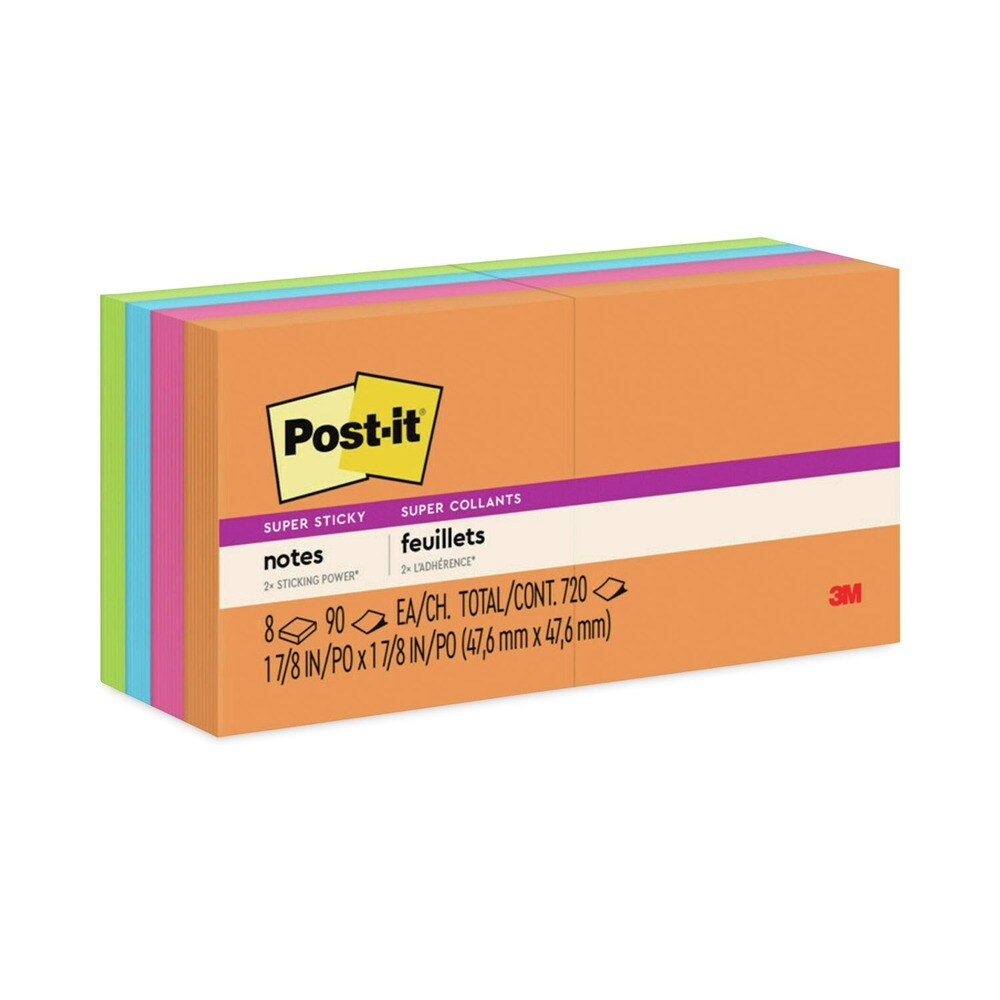 Post-it Notes Super Sticky 2 in. x 2 in. Pads - Energy Boost Collection ...