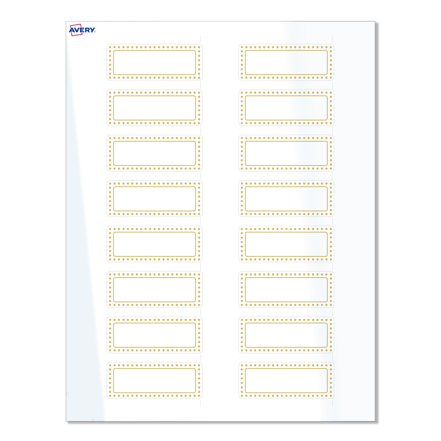 Avery® Printable Rectangle Labels with Sure Feed® Technology, Gold ...