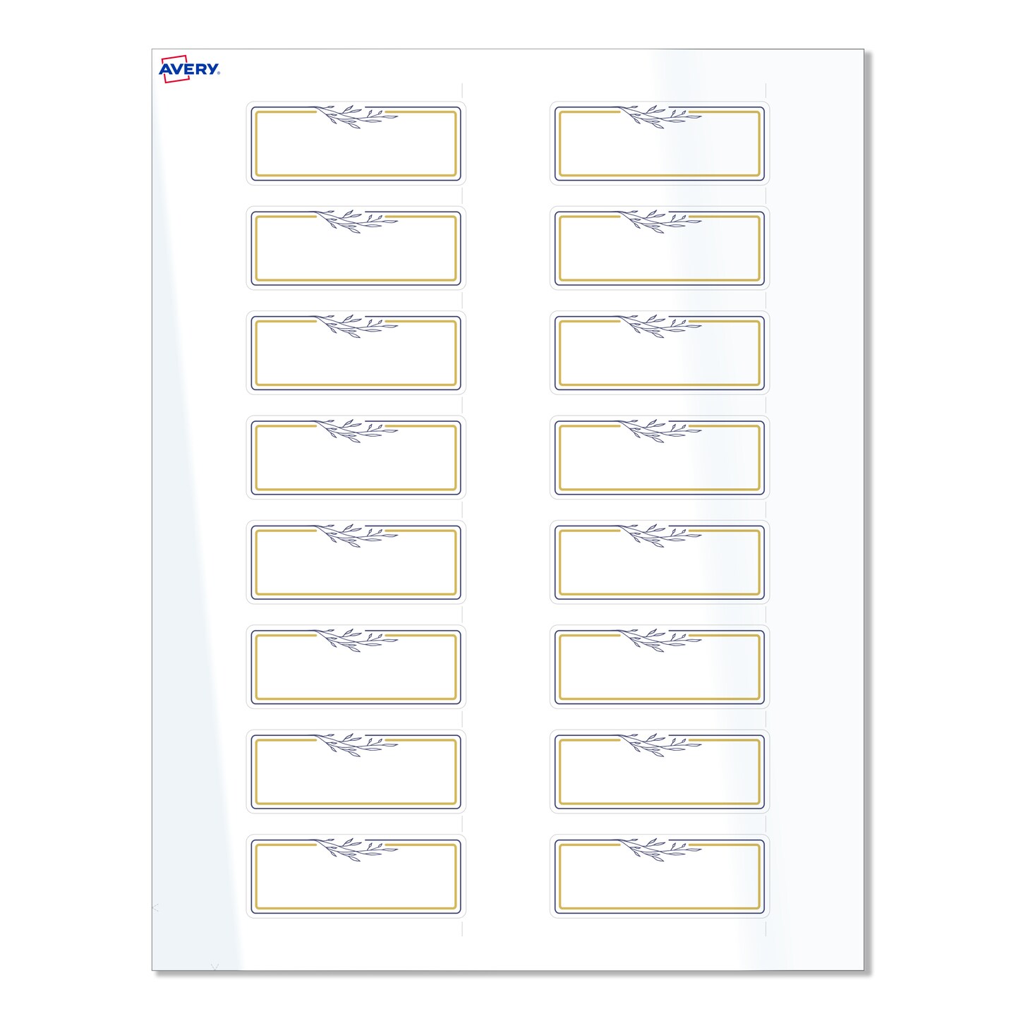 Avery Printable Rectangle Labels with Sure Feed Technology, Gold & Navy ...