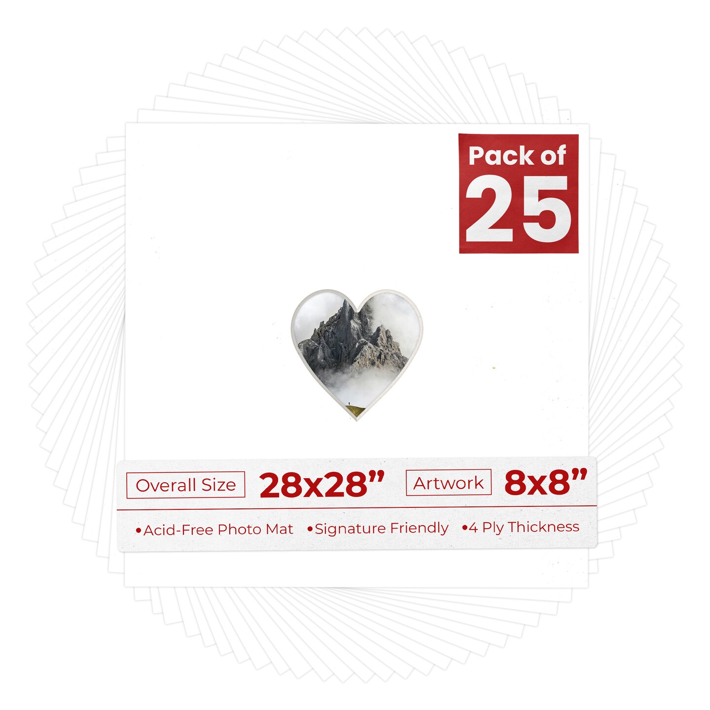 Golf Ball Texture Mat Board for 28x28 Frames - Heart Opening for 8x8 ...