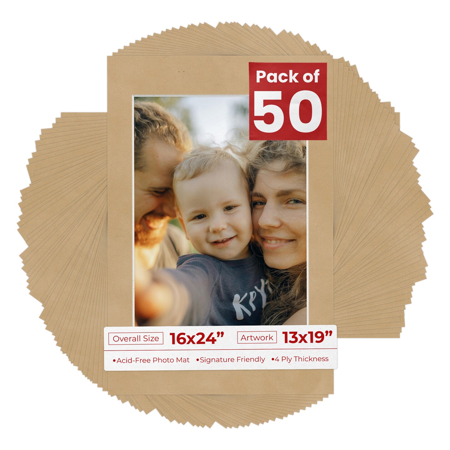 Beige Suede Mat Board for 16x24 Frames - Fits 13x19 Photos, Color ...