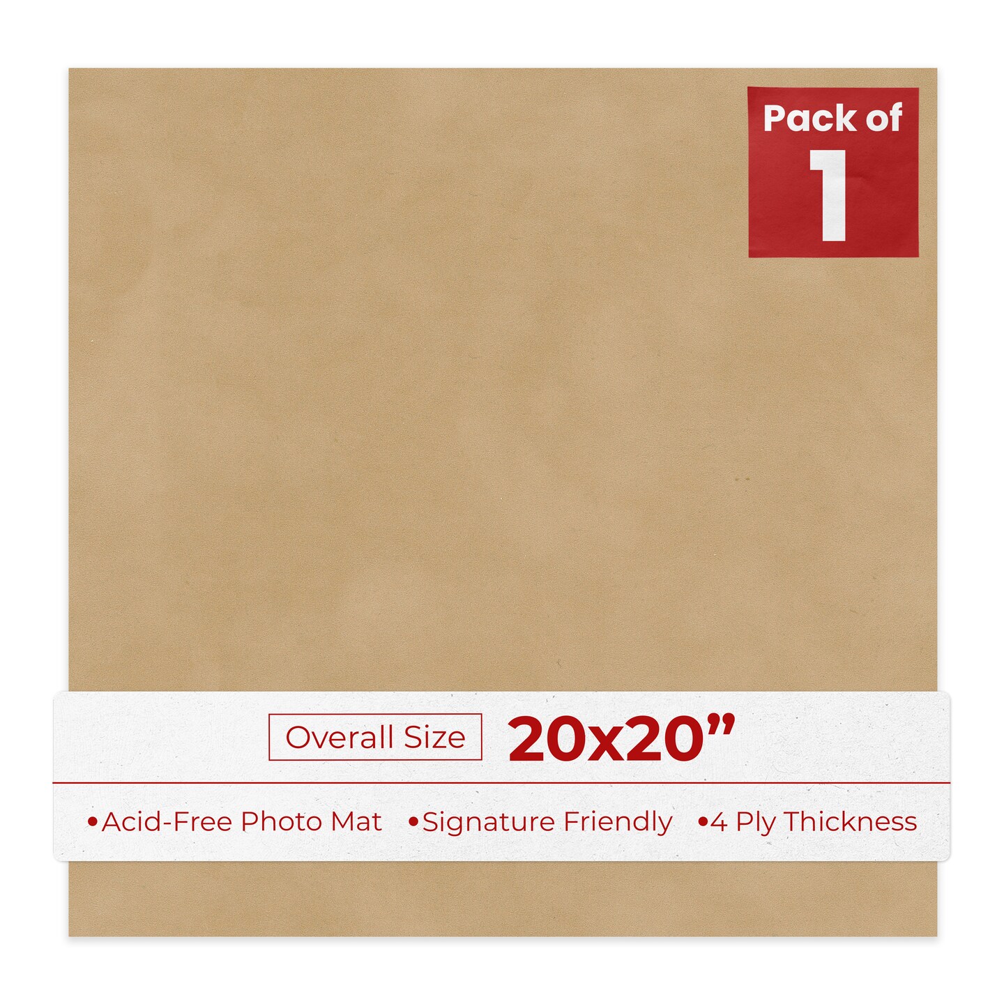 Beige Suede 20x20 Uncut Mat Board - Blank Sheet, No Opening, Color ...