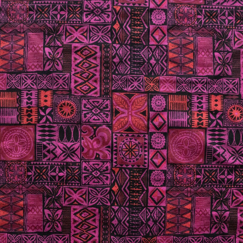 1 Yard Traditional Polynesian Tapa Pattern Durable Polyester Fabric for ...