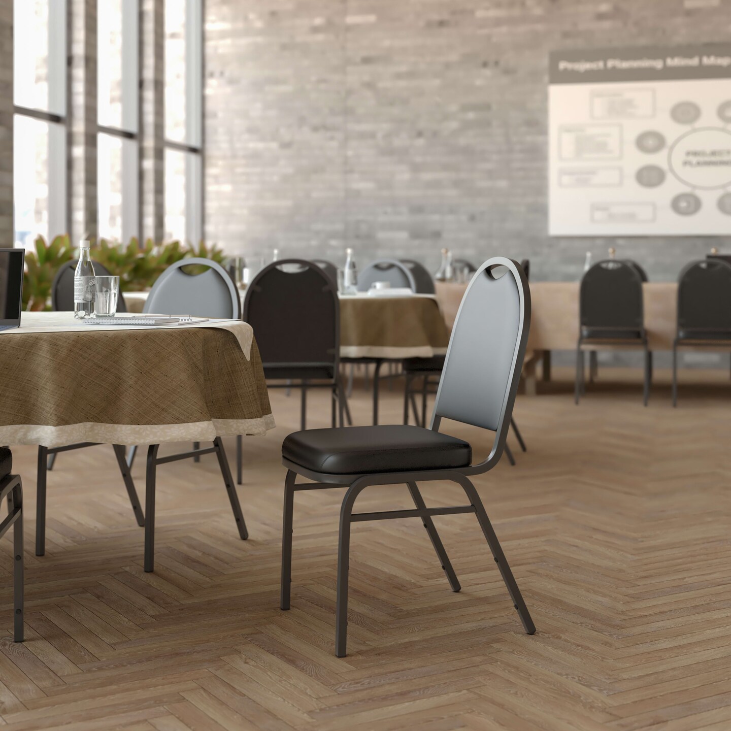 Emma and Oliver Dymoke Versatile Dome Back Stacking Banquet Chair ...