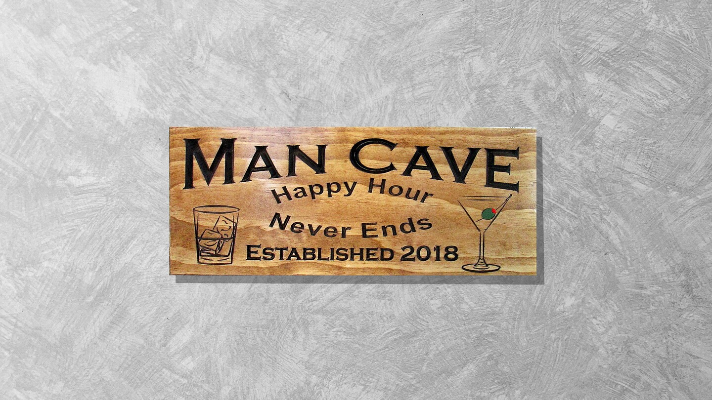 Man Cave Signs, Personalized Man Cave Sign Decor, Custom Bar Sign ...