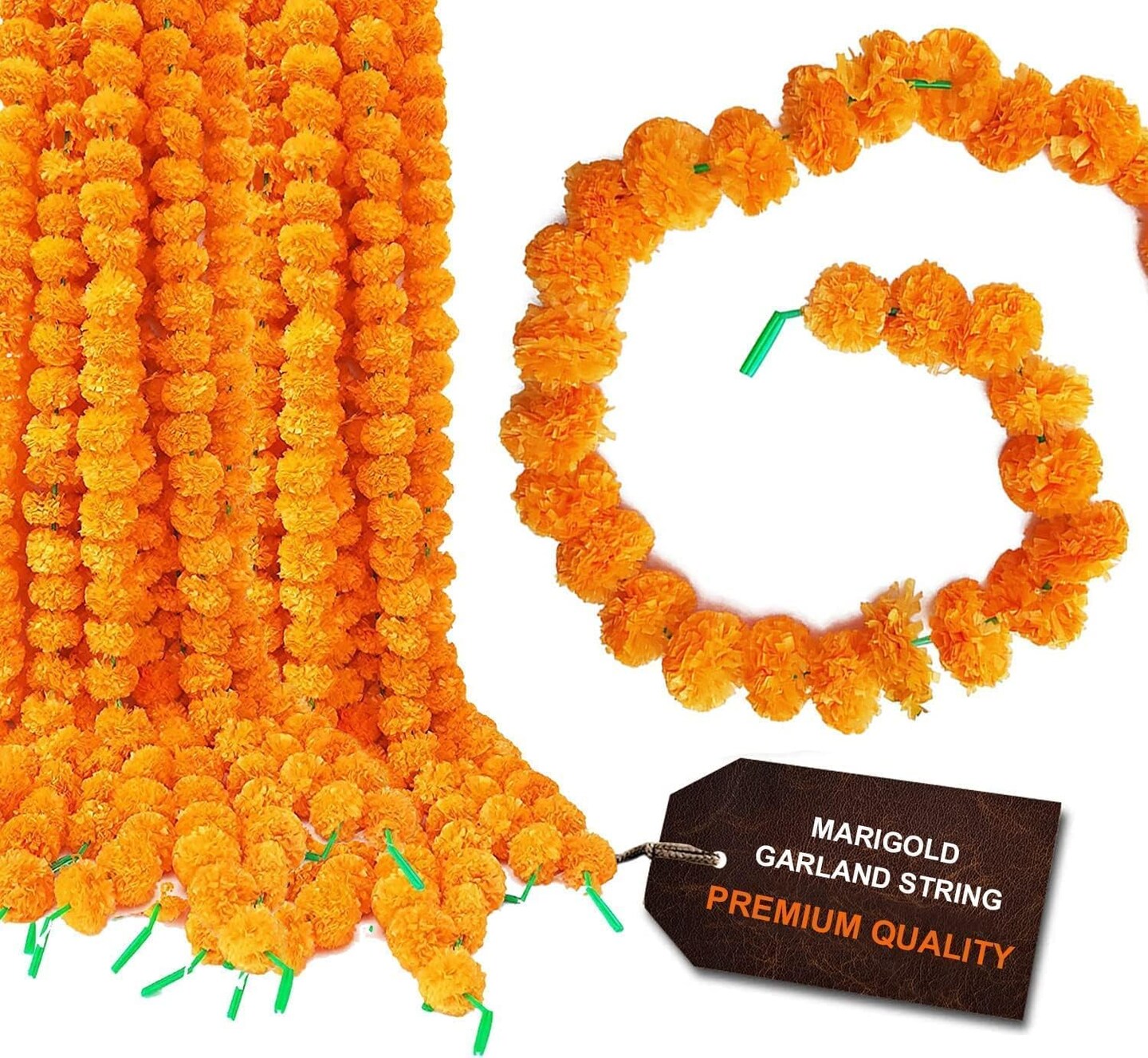 10 PC (5feet/60 inch) Artificial Marigold(Yellow)13.23 x 10.24 x 4.96 ...