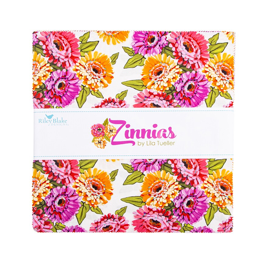 Zinnias 10" Square Pack (Layer Cake / 10" Stacker) by Lila Tueller for ...