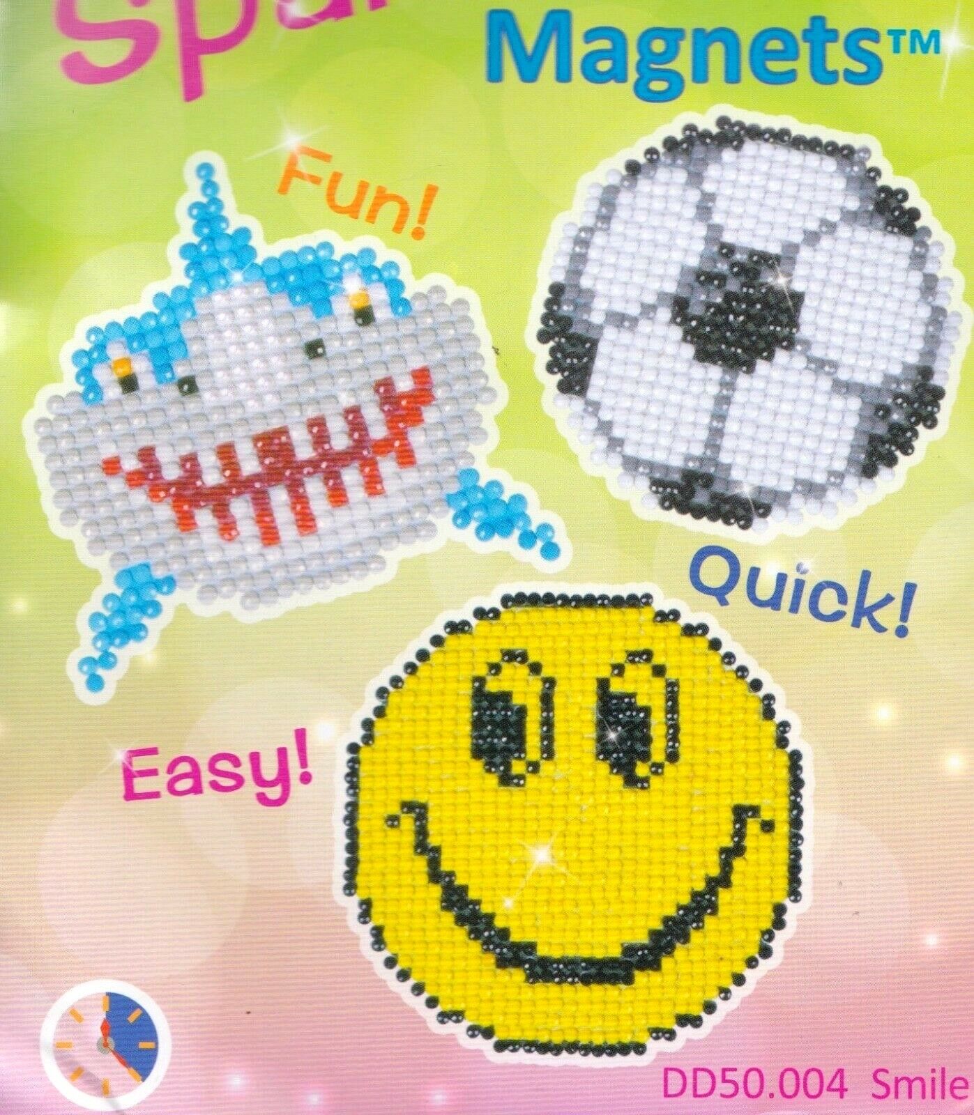 DIY Diamond Dotz Smile Shark Soccer Emoji Face Kids Facet Magnet Bead ...
