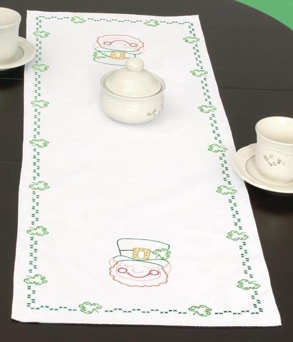 DIY Jack Dempsey St Patricks Day Stamped Cross Stitch Table Runner ...