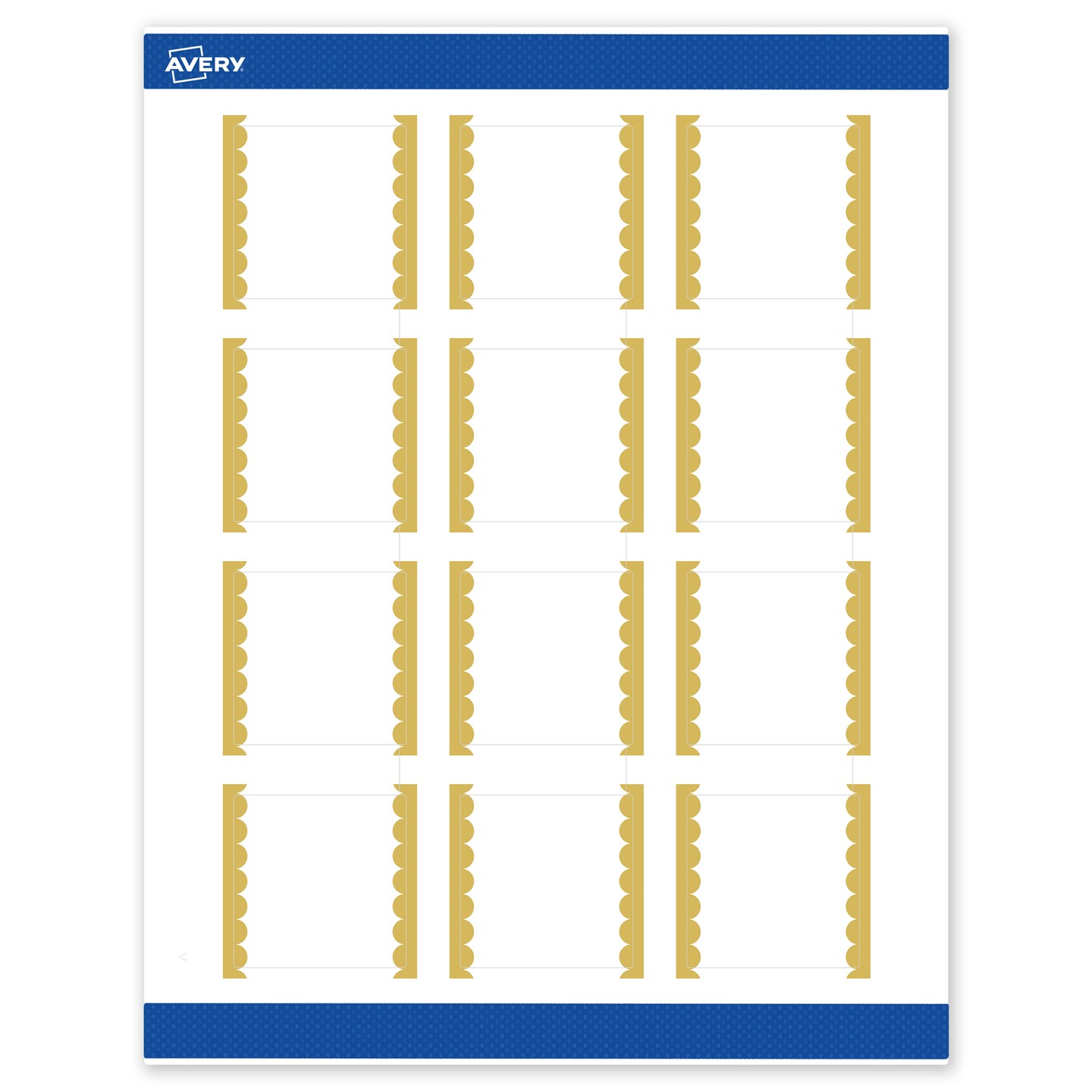 Avery Printable Square Labels, Gold Edge Dots, 2" x 2", Matte White ...