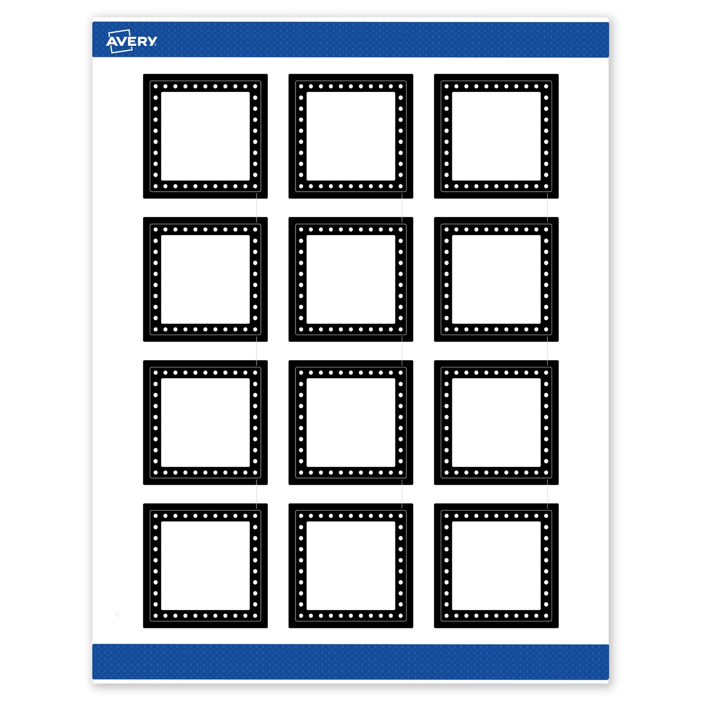 Avery Printable Square Labels, Black and White Polka Dots, 2" x 2 ...