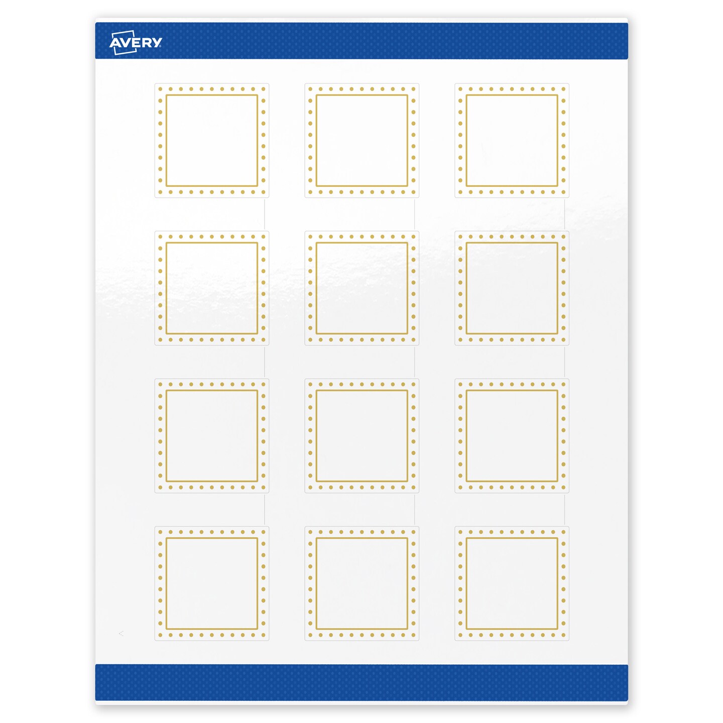 Avery Printable Square Labels, Gold Border with Gold Dots, 2" x 2 ...