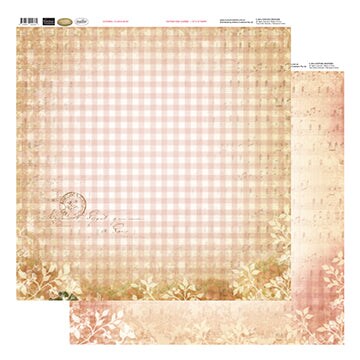 Couture Creations 12x12 Patterned Paper - Plaid & Music - Vintage Rose ...