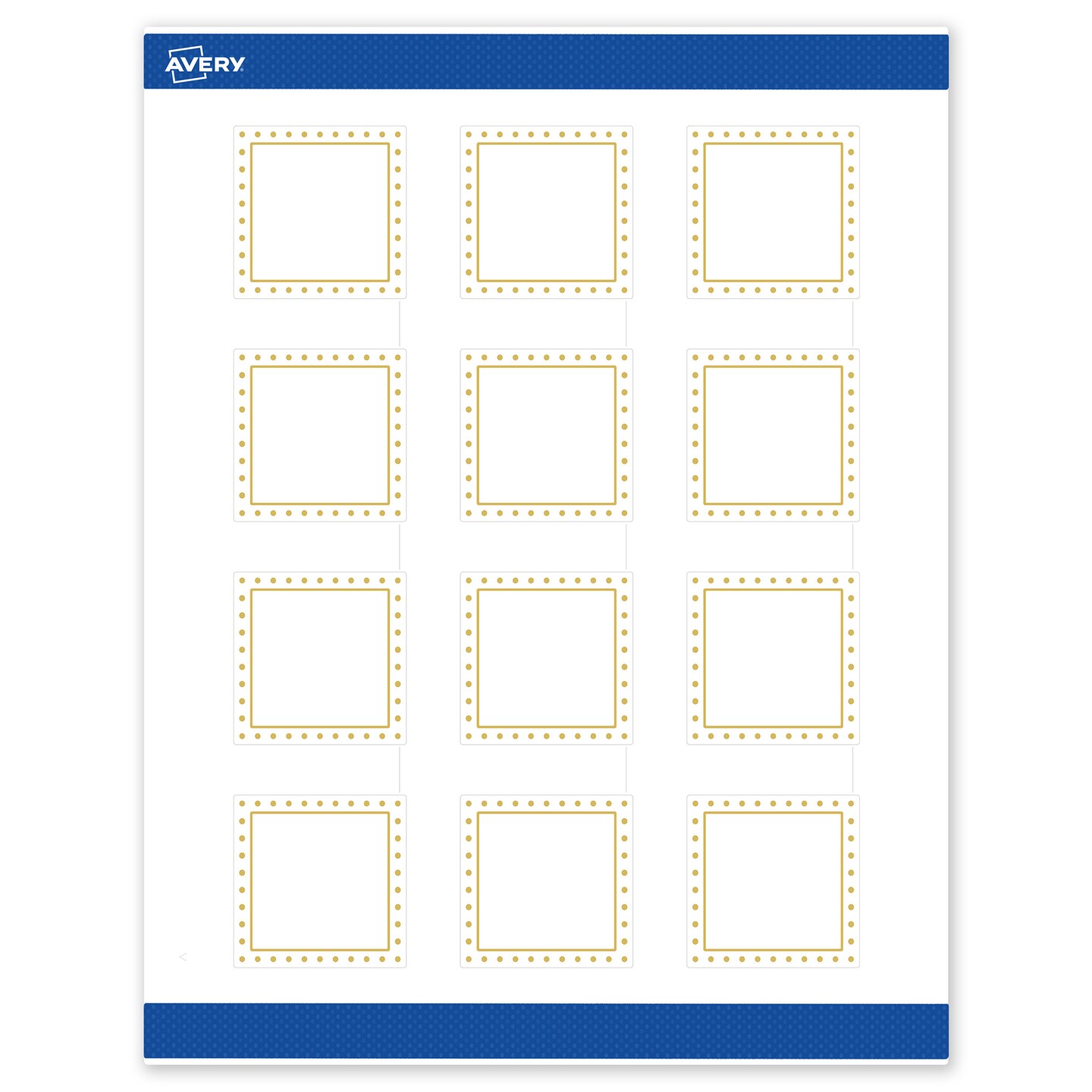 Avery Printable Square Labels, Gold Border with Gold Dots, 2" x 2 ...