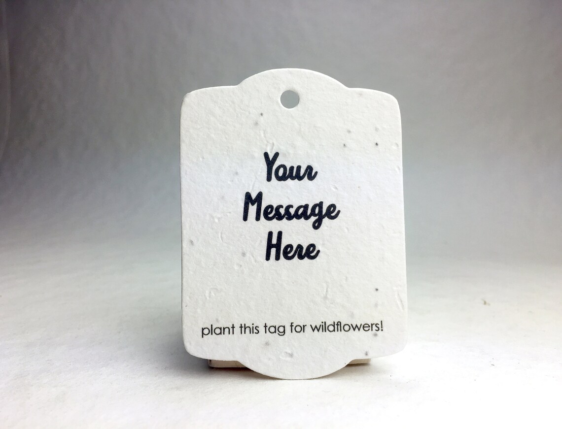 Custom Wildflower Seed Paper Hang Tags - Your Message on White Seed ...