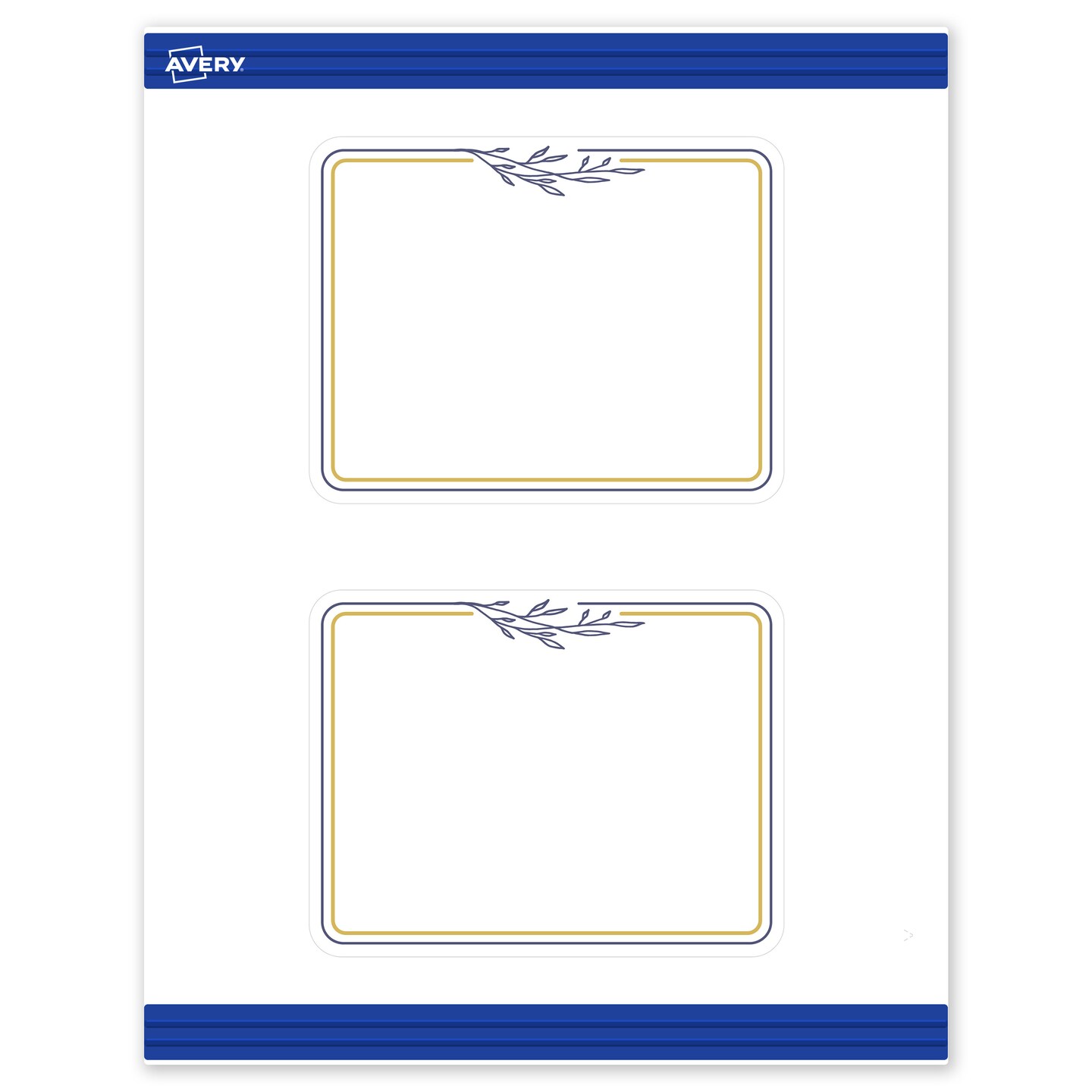 Avery Printable Rectangle Postcards with Rounded Corners, Gold & Navy ...