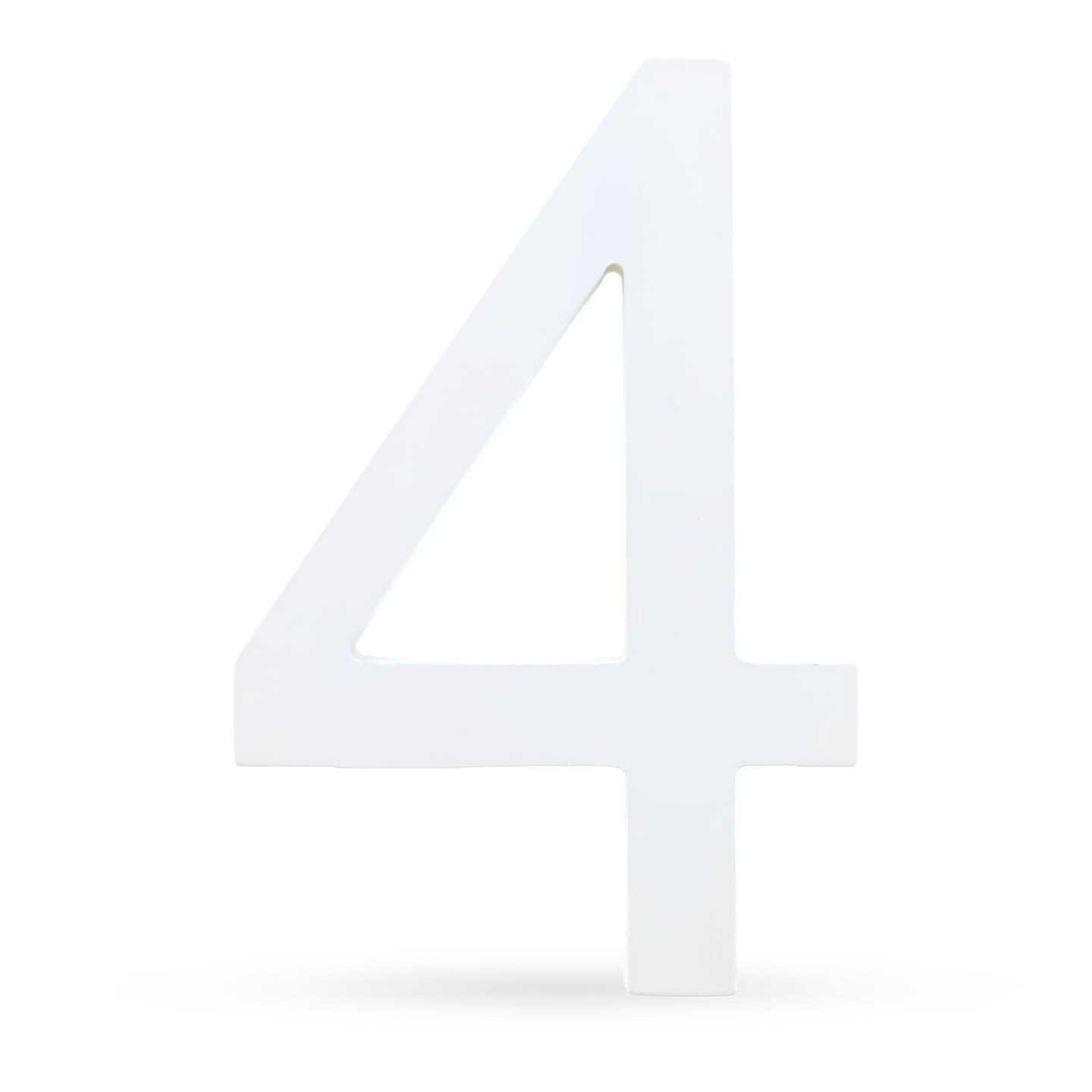 Arial Font White Painted MDF Wood Number 4 (Four) 6 Inches | Michaels