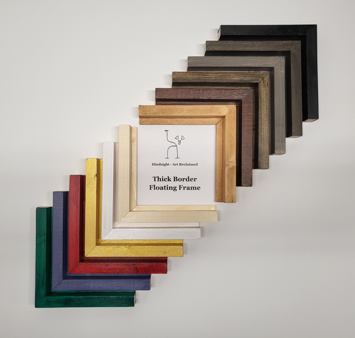 Gloss Cottage Blue Thick Border Canvas Floating Frame, Made-to-Order ...