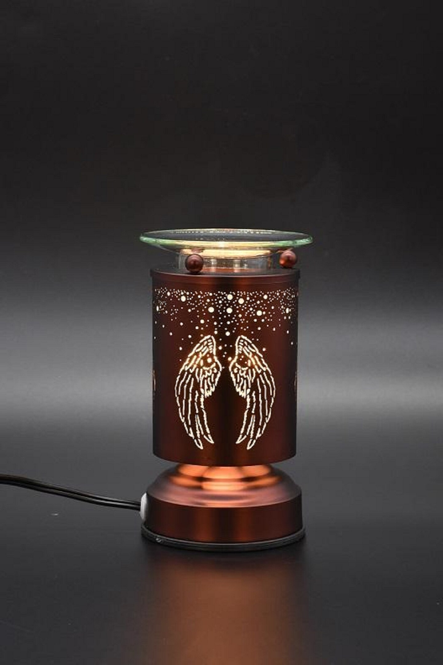 Hand Crafted Angel Wings Cut-Tin Touch Base Electric Oil Tart Diffuser ...