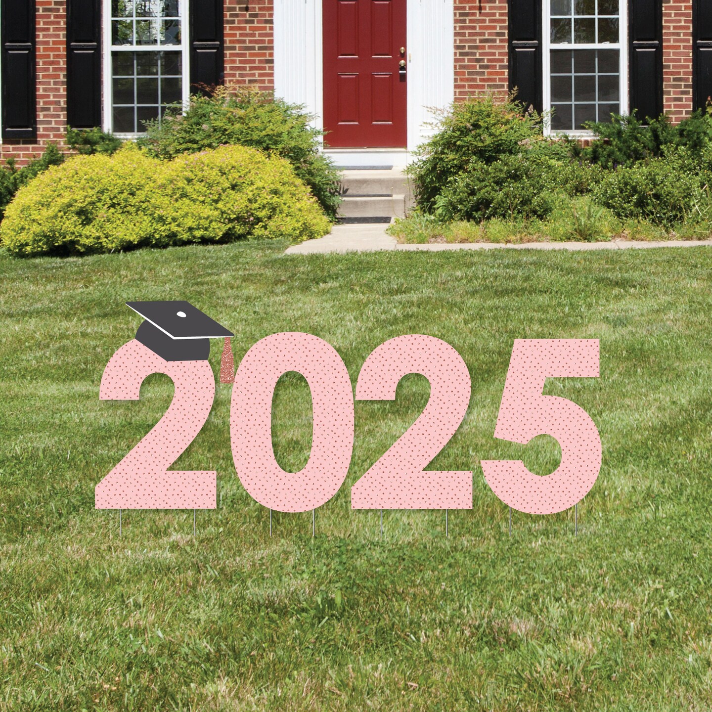 Big Dot of Happiness Rose Gold Grad - 2025 Yard Sign Outdoor Lawn ...