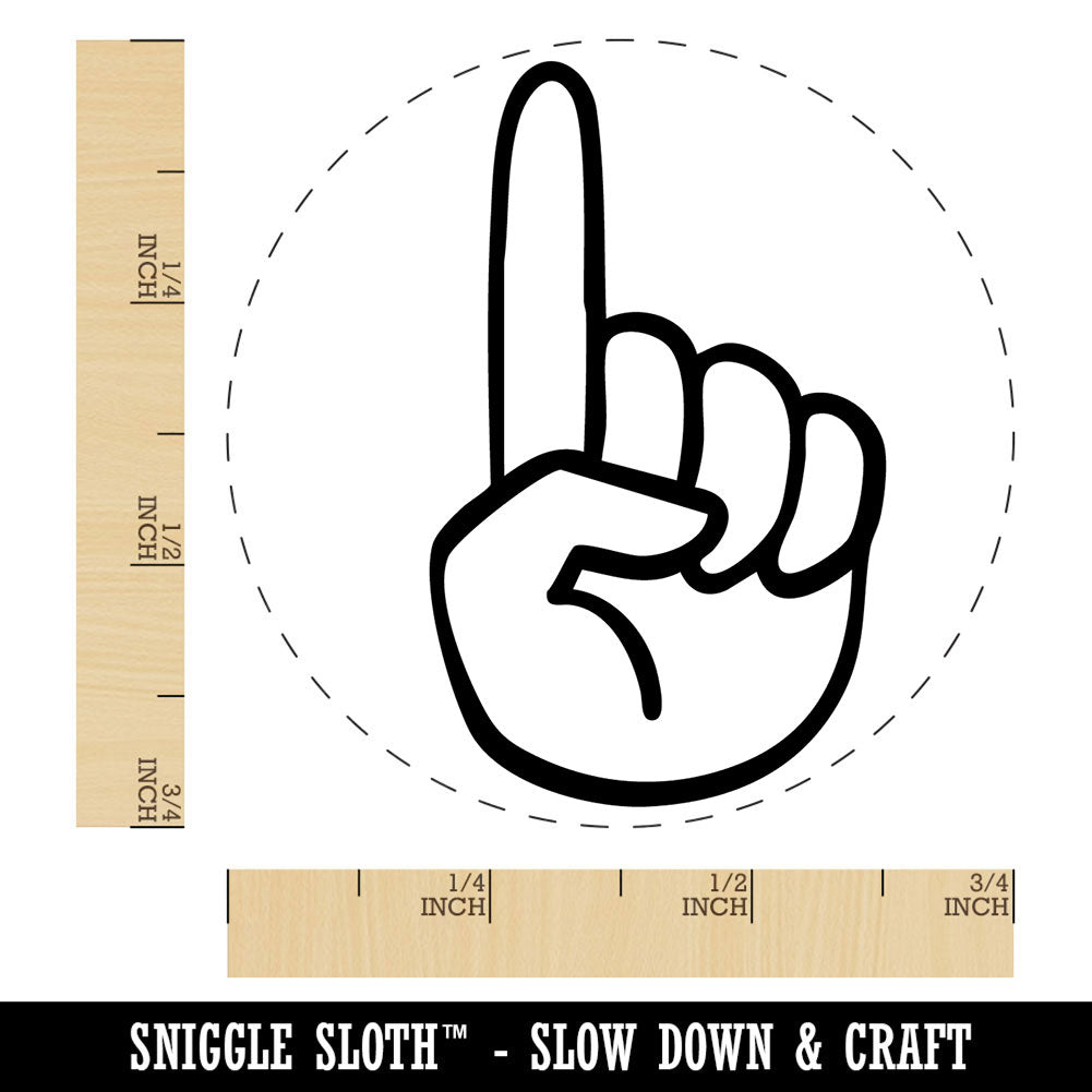 Hand Holding Up One Finger Pointing Self-Inking Rubber Stamp Crafting ...