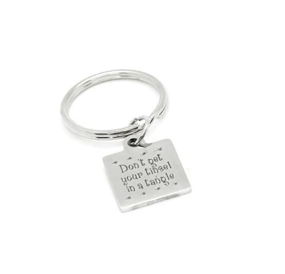 Dont Get Your Tinsel In A Tangle Keychain, Stainless Steel Christmas ...
