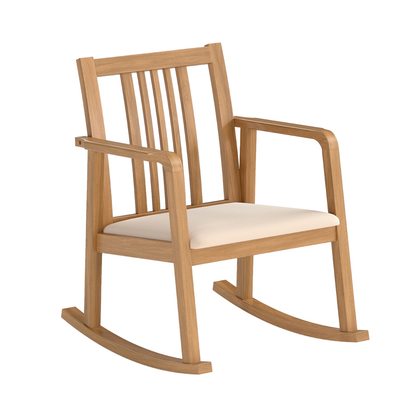 Slatted Back Rocking Chair with Comfortable Curved Armrests, Color ...