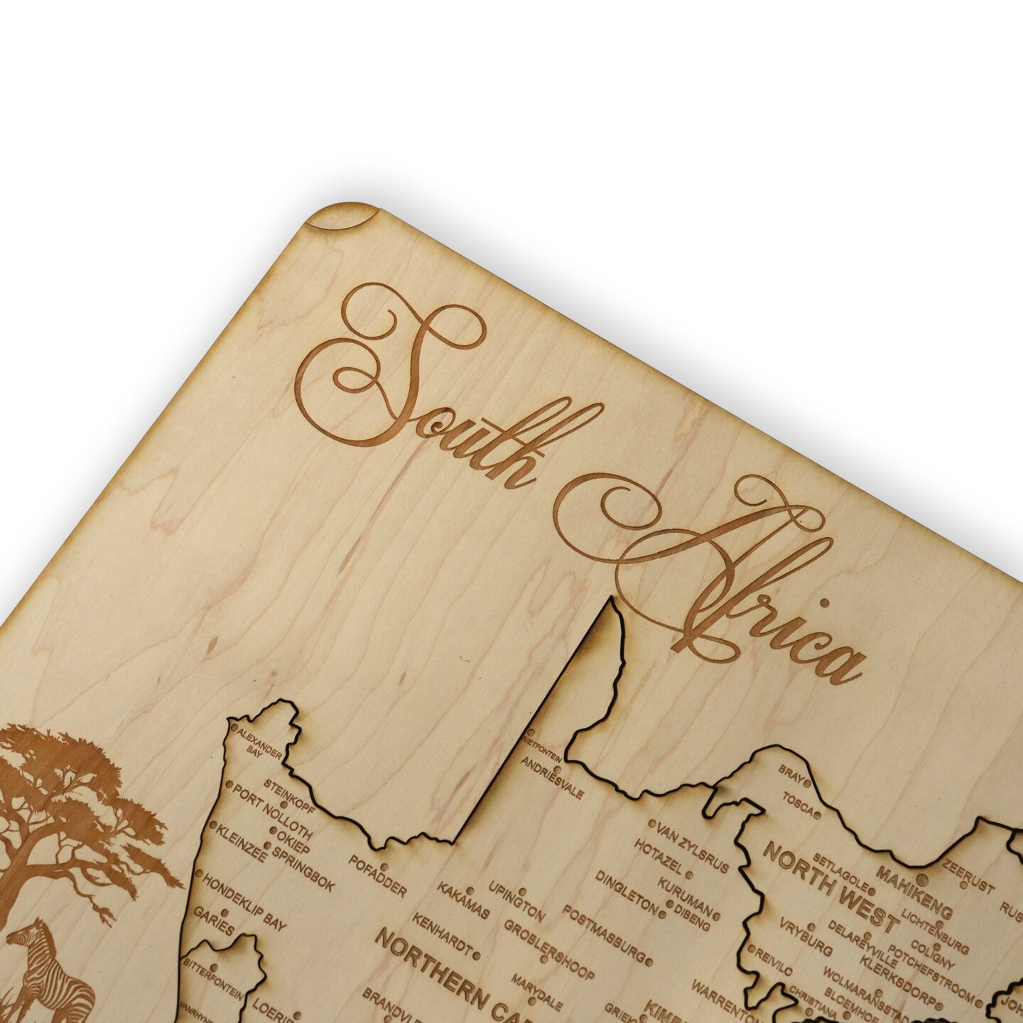 South Africa Puzzle Map - Art Kit - Raw Wood 12x18 Inches - 11 Pieces ...