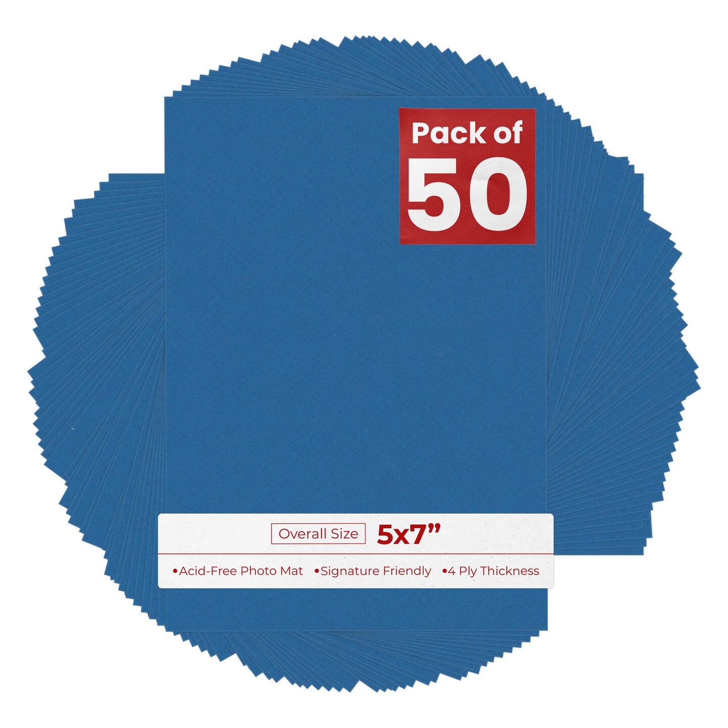 Royal Blue 5x7 Uncut Mat Board - Blank Sheets, No Opening, Color: Blue ...