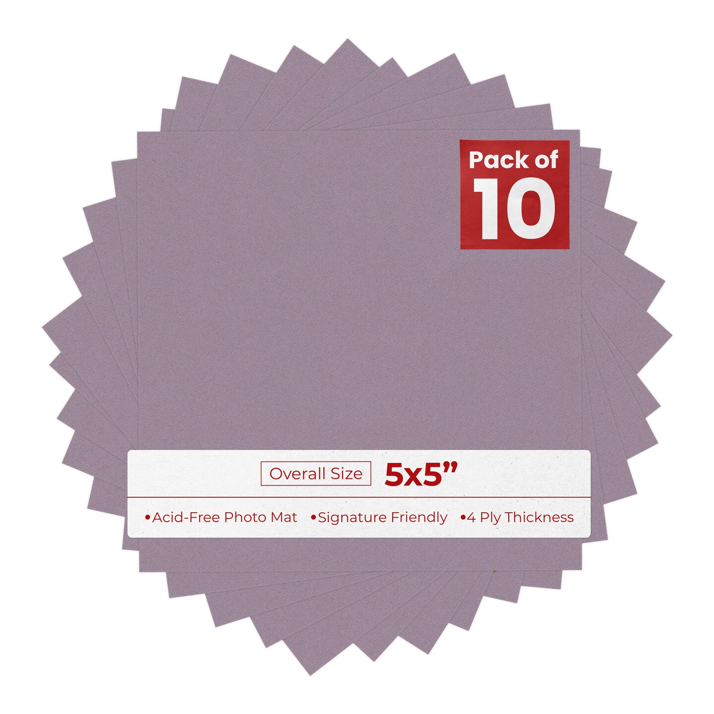Grape Purple 5x5 Inch Uncut Mat Board - Blank Sheets, No Opening, Color ...