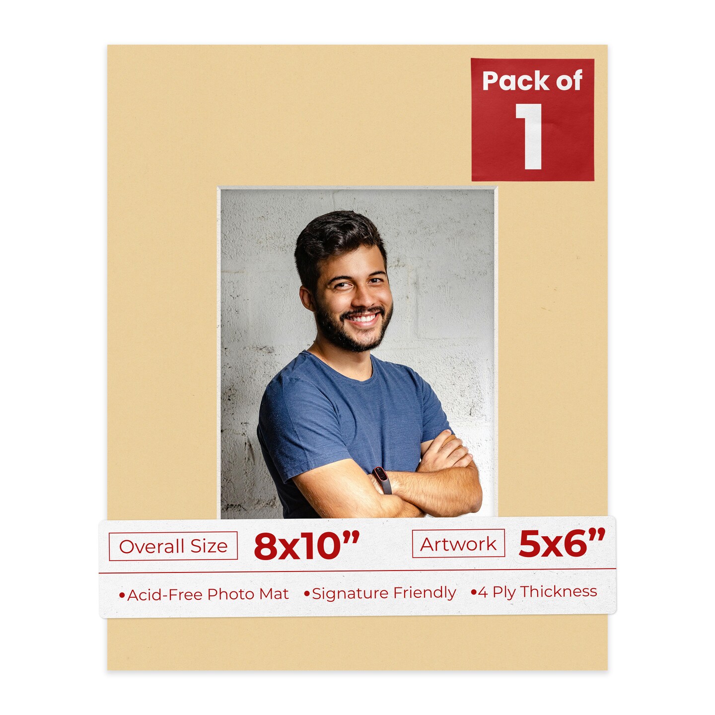 Beige Mat Board for 8x10 Frames - Fits 5x6 Photos, Color: Brown, Count ...