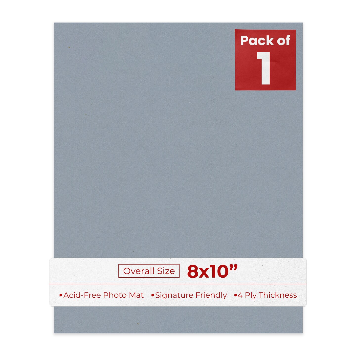 Mid Grey 8x10 Uncut Mat Board - Blank Sheets, No Opening, Color: Grey ...