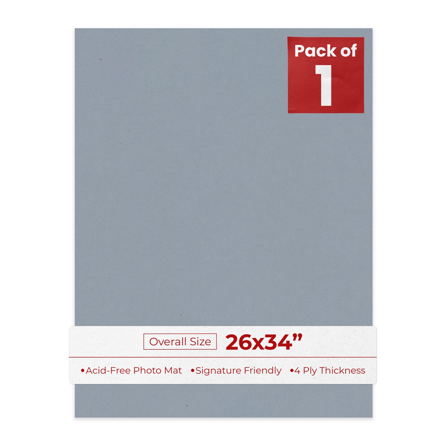 Mid Grey 26x34 Uncut Mat Board - Blank Sheets, No Opening, Color: Grey ...