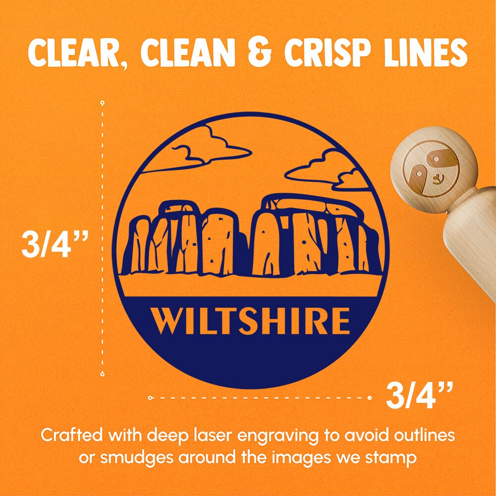Wiltshire England Stonehenge Landmark Destination Circle Rubber Stamp ...