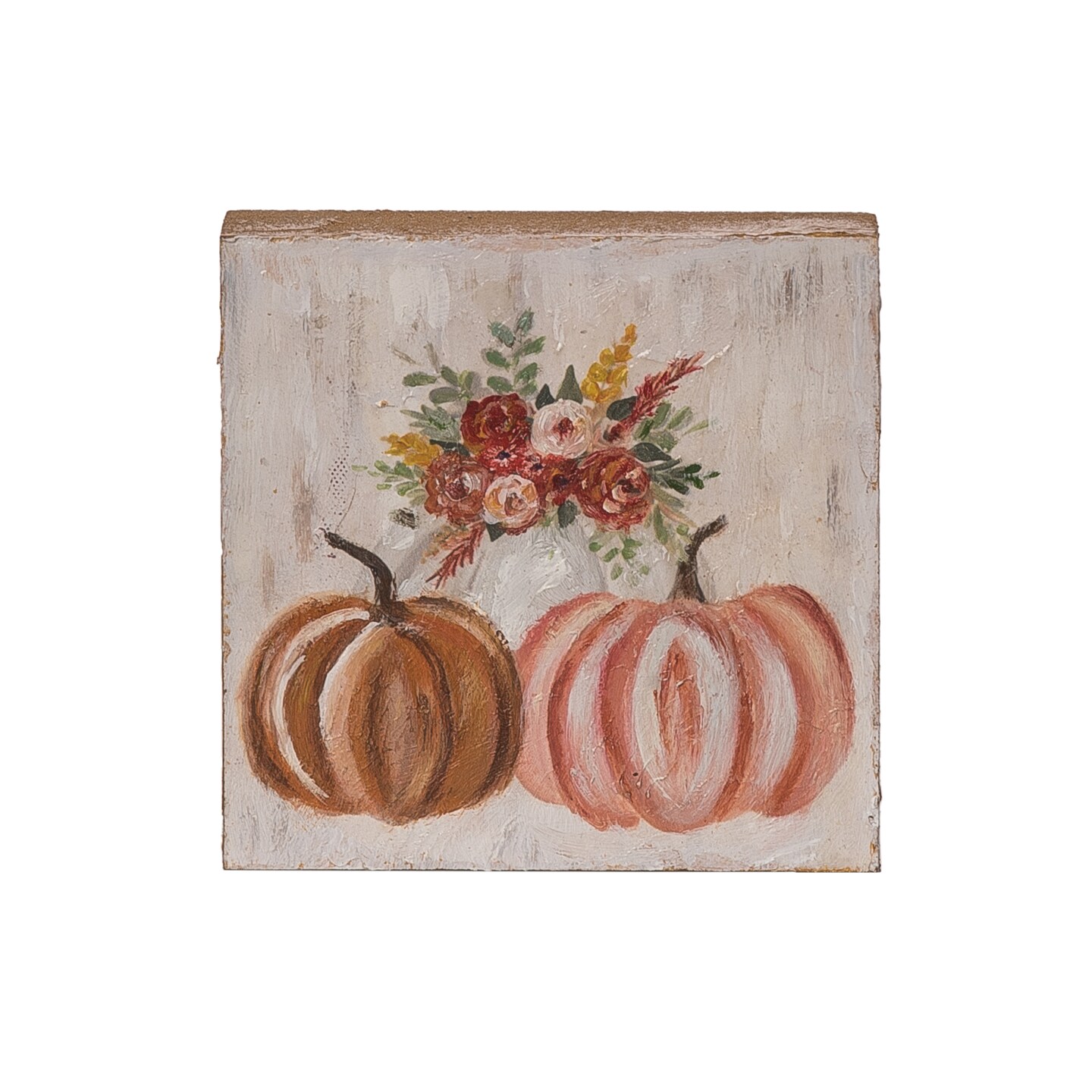 Hand-Painted Pumpkins Block Freestanding Tabletop Sign Fall Decor ...