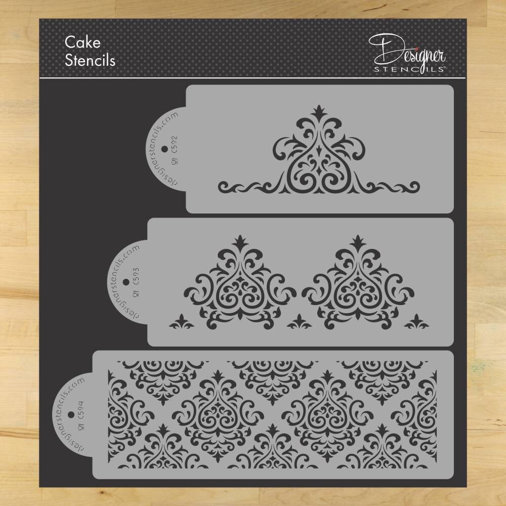 Elaine's Cake Stencil Set | C591 by Designer Stencils | Cake Decorating ...