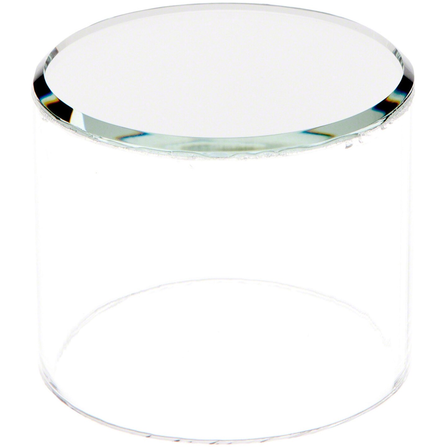 Plymor Clear Acrylic Cylinder Display Riser with Mirror Top, 2" H x 2.5 ...