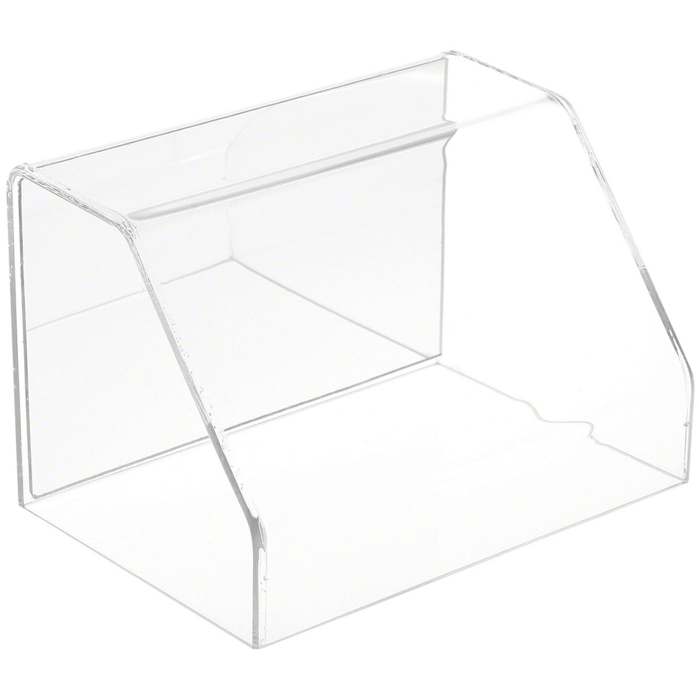 Plymor Clear Acrylic Slanted Front Display Case with No Base (Mirrored ...