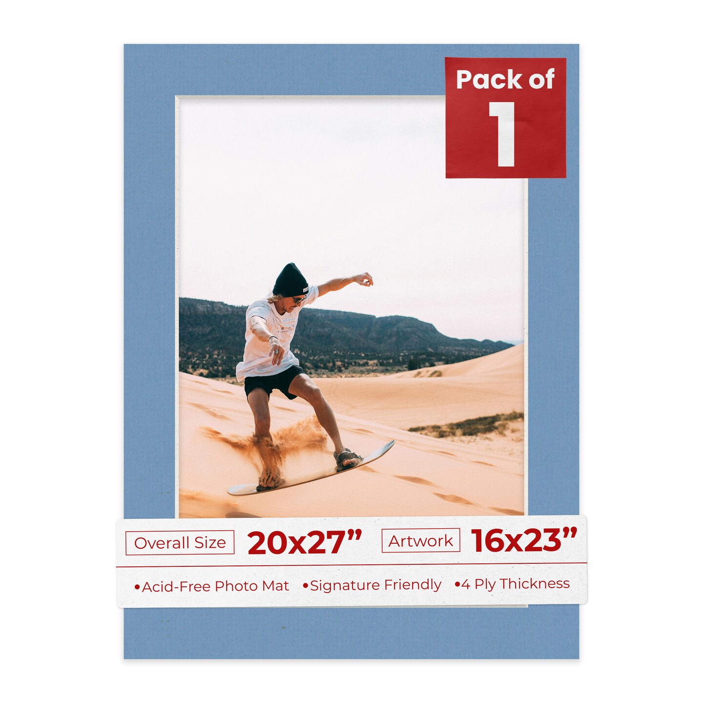Brittany Blue Mat Board for 20x27 Frames - Fits 16x23 Photos, Color ...