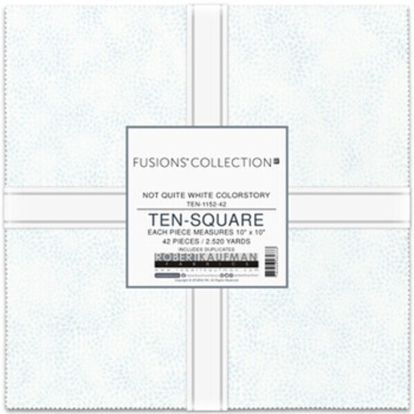 Fusions 10" Square Pack (Layer Cake / Ten Square) in Not Quite White Colorstory by Studio RK for ...