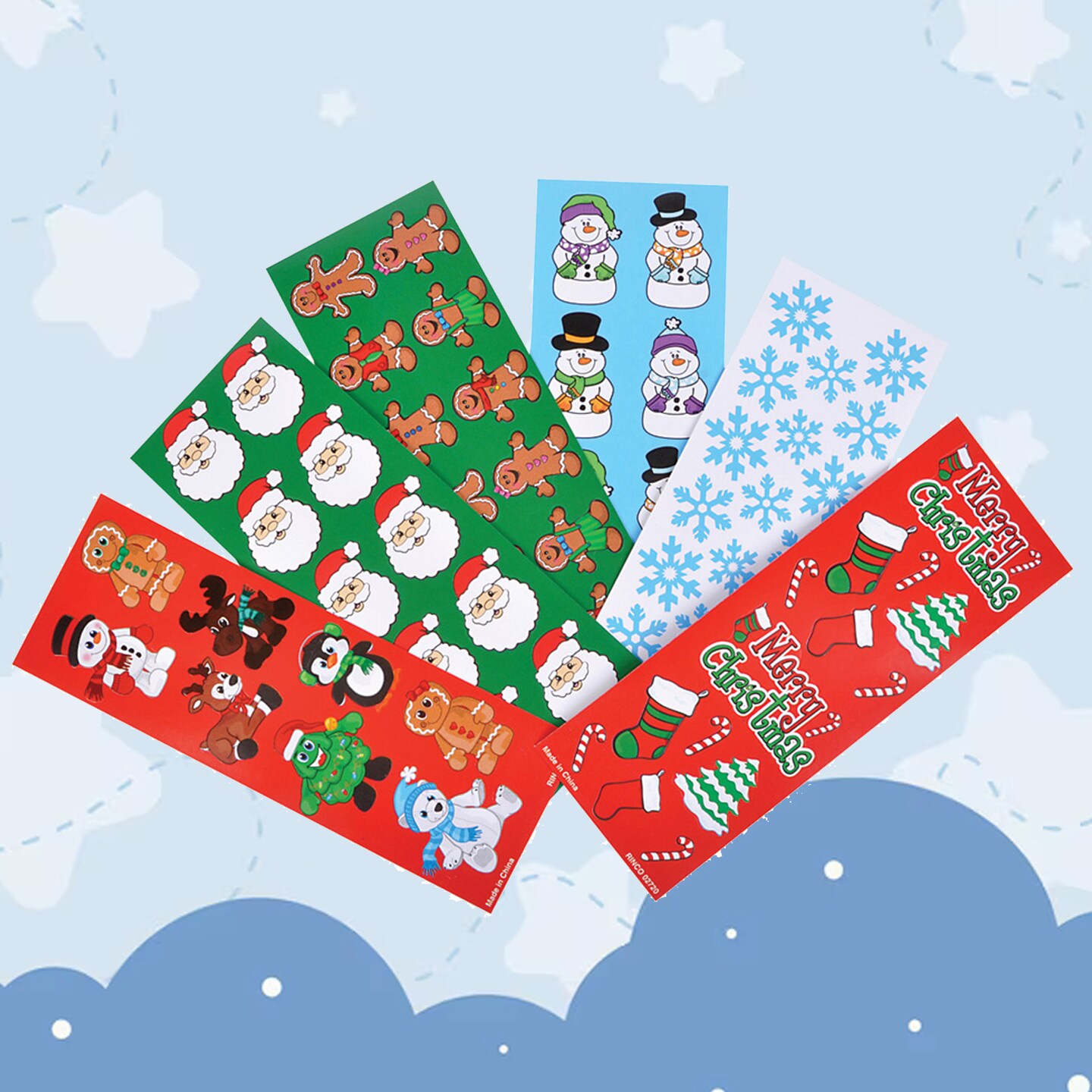 100 Piece Holiday Sticker Assortment Christmas Themed Decorations ...