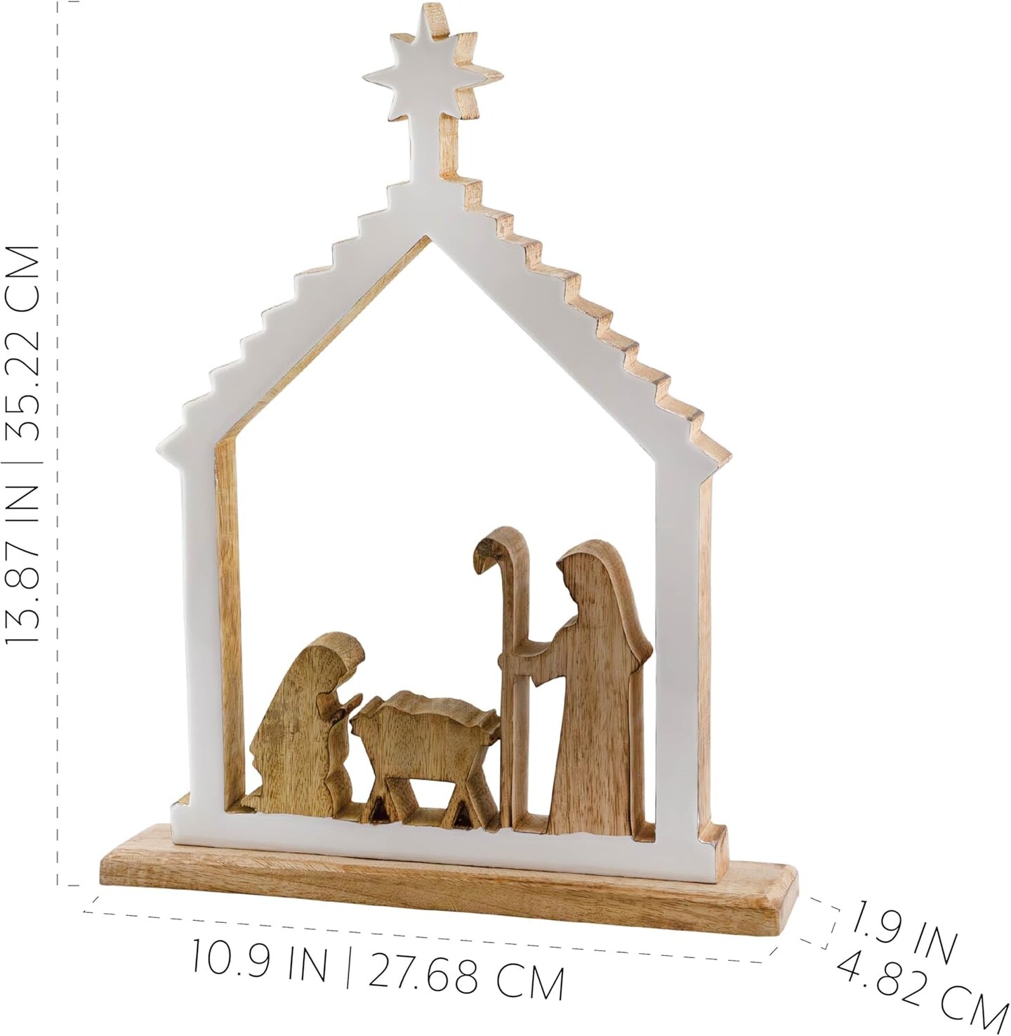 Wood Enamel Nativity Scene, Rustic Mango Wood w/Enamel Christmas Decor ...