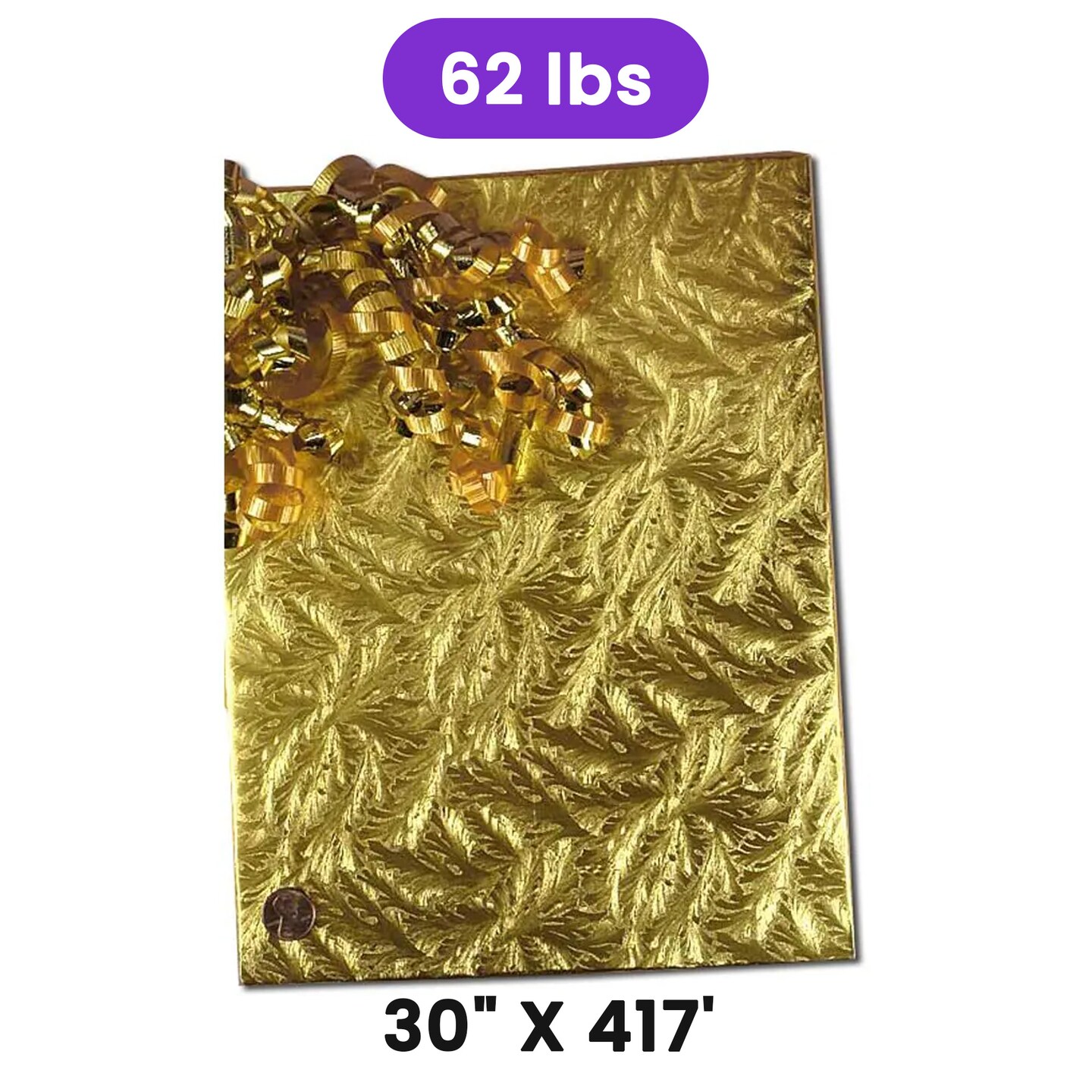 Embossed Metallic Wrapping Paper Gold Feather 30 ''x417" | Michaels
