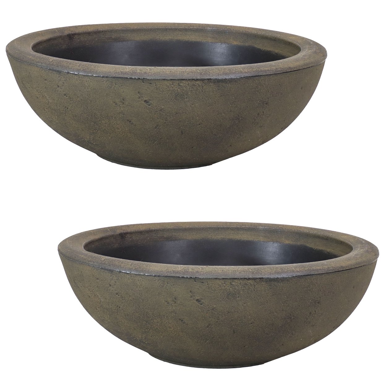 Sunnydaze 20.75 In Percival Round Polyresin Outdoor Planter - Sable ...
