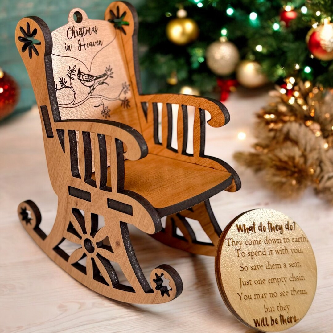 Christmas in Heaven Ornament Memorial Rocking Chair Keepsake ...