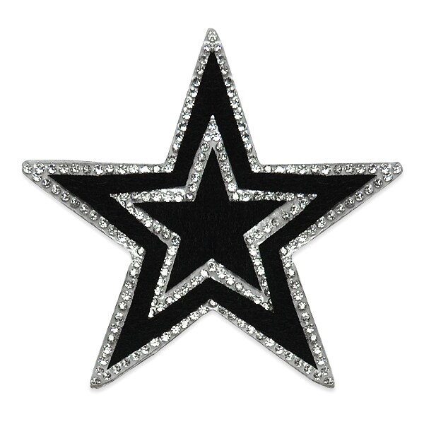 4" Velvet Double Outline Star Iron-on Rhinestone Applique/Patch | Michaels