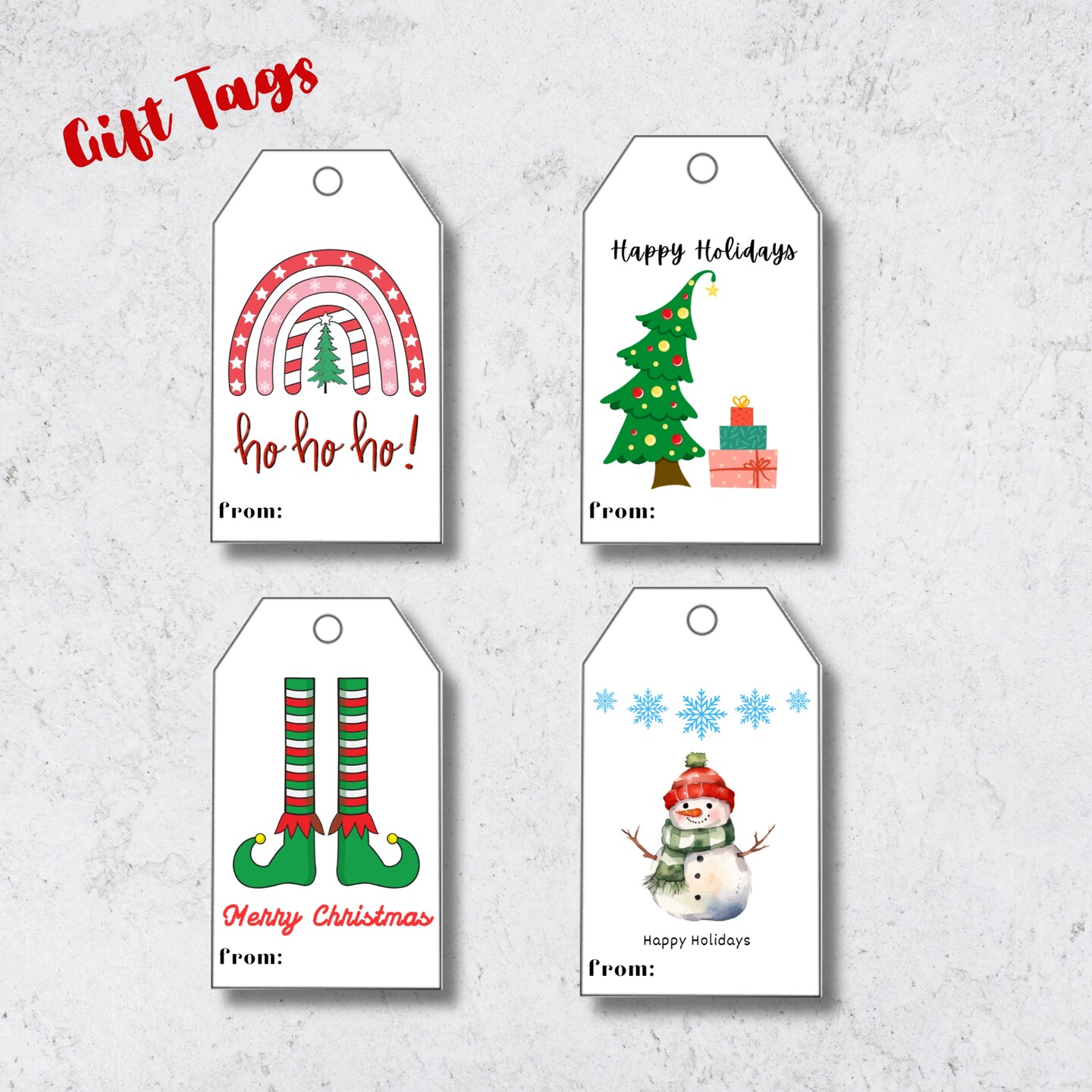 Christmas gift tags variety pack, holiday gift wrapping | MakerPlace by ...